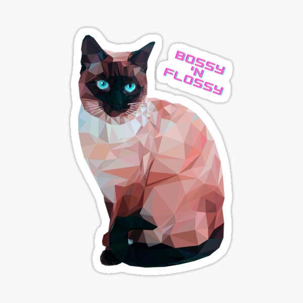 "One Bossy'n Flossy Cat" Sticker for Sale by InspiredbyGagi | Redbubble