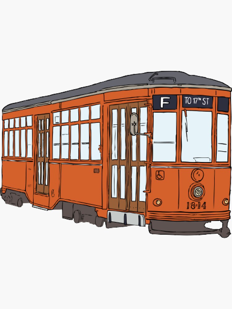 "Vintage Tram" Sticker by HAMCHK | Redbubble