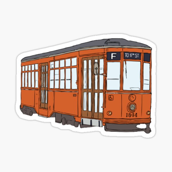 "Vintage Tram" Sticker by HAMCHK | Redbubble