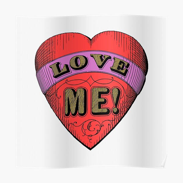 "Vintage love me heart" Poster for Sale by Alisa-Design | Redbubble