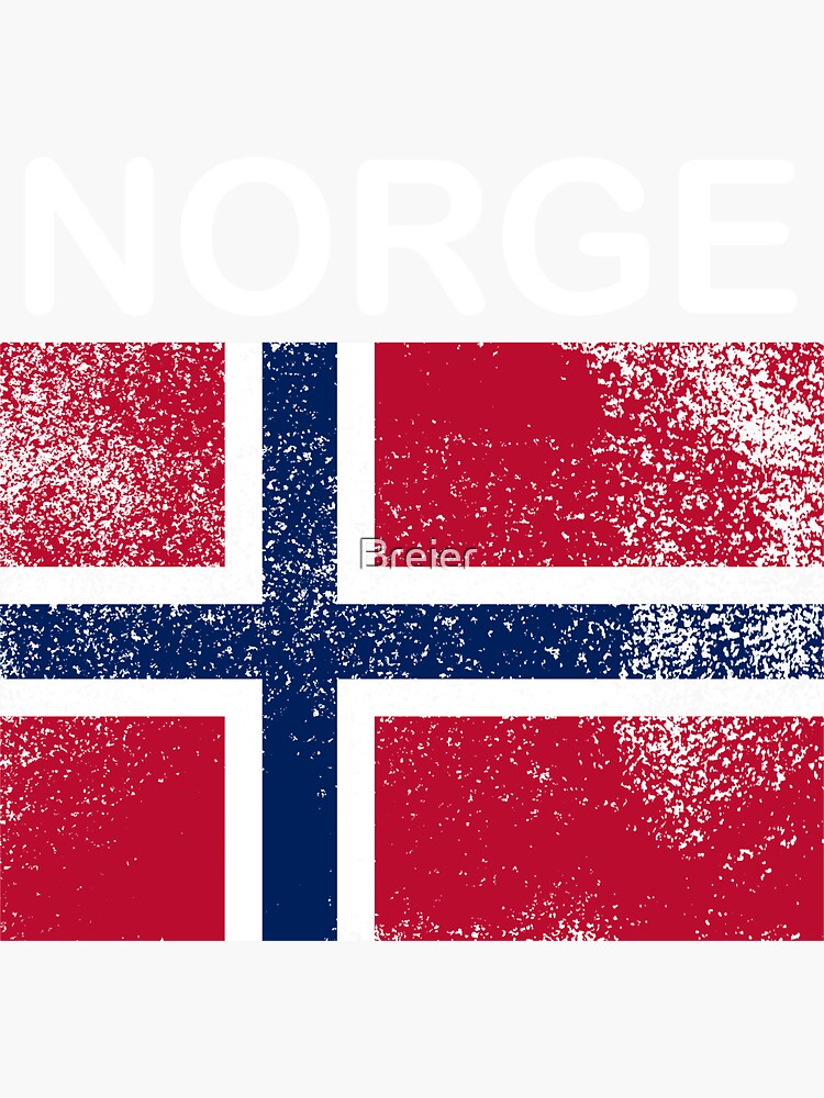 "Norge Norway Norway design with grunge effect" Sticker by Breier ...