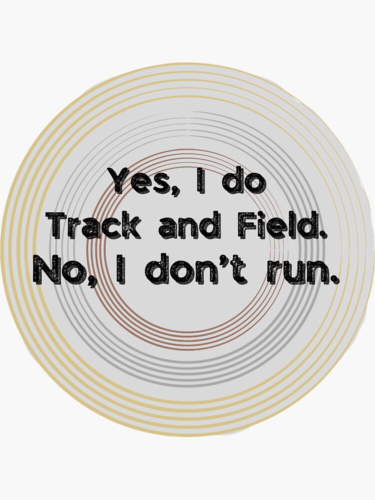 "Track and field not running metal colors" Sticker by system51 | Redbubble