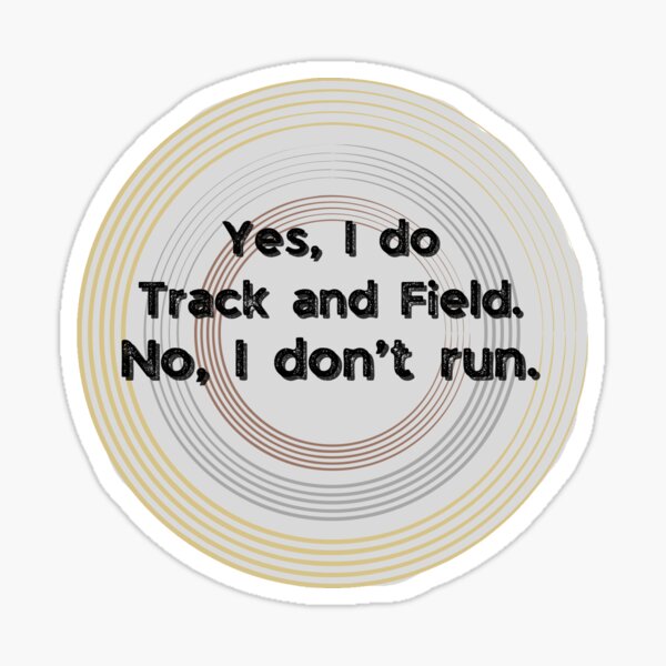 "Track and field not running metal colors" Sticker by system51 | Redbubble