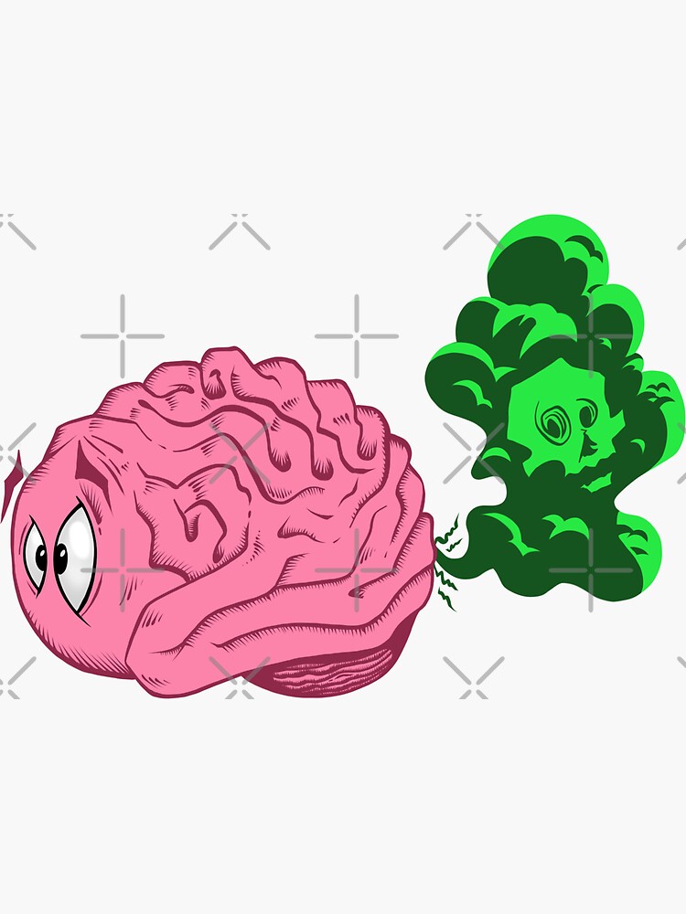 "Brain Fart Cartoon" Sticker for Sale by DrawnBadlyArt | Redbubble