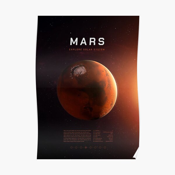 Póster «Marte planeta. Ilustración de fondo del cartel.» de Alex ...