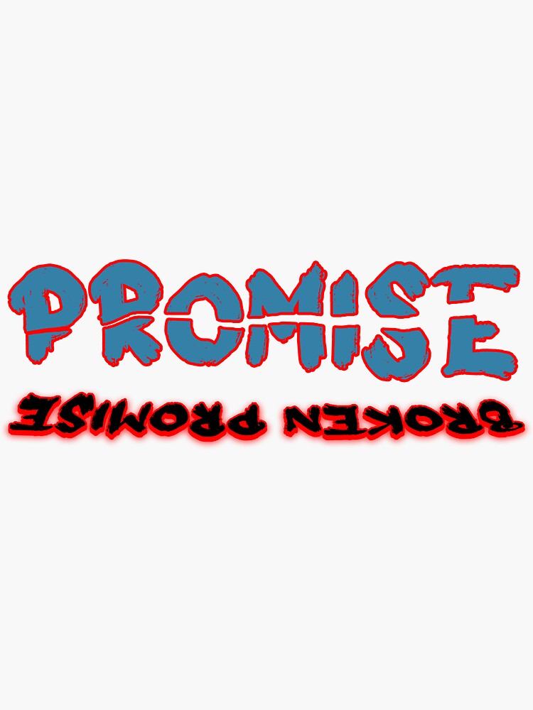 "Promise broken promise rebus" Sticker by Pixua | Redbubble