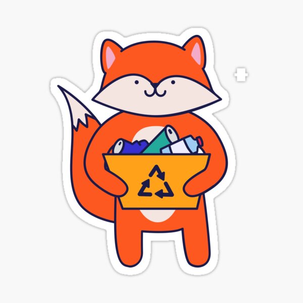 "Recycling Raccoon" Sticker by NoelNimmad | Redbubble