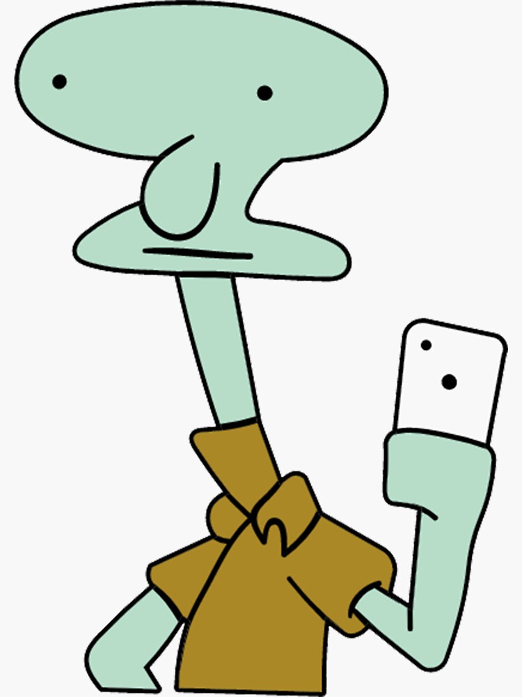 Pegatina «meme autofoto de calamardo, meme divertido de bob esponja» de ...