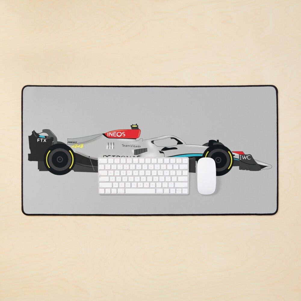"Mercedes F1 team car 2022 W13 Lewis Hamilton George Russell" Mouse Pad ...