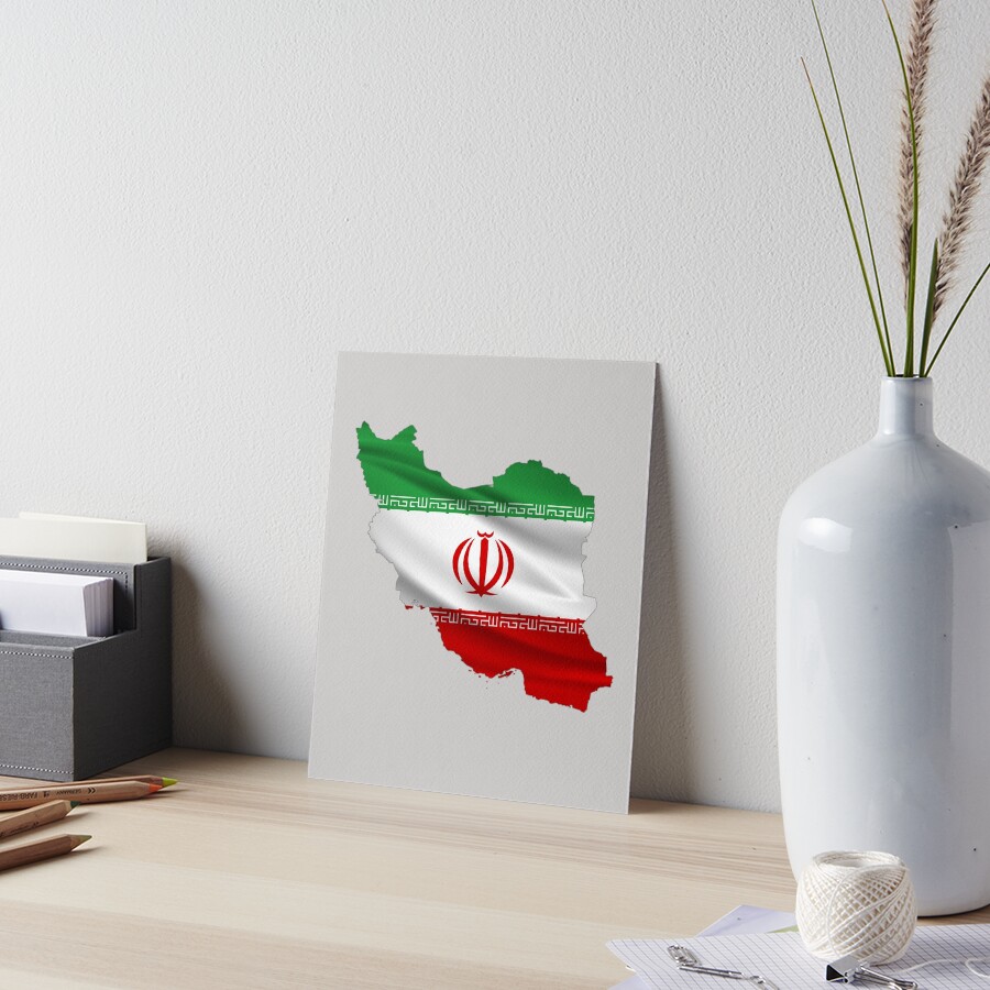 "Wavy Iranian Flag inside Map of Iran " Art Board Print by mashmosh ...