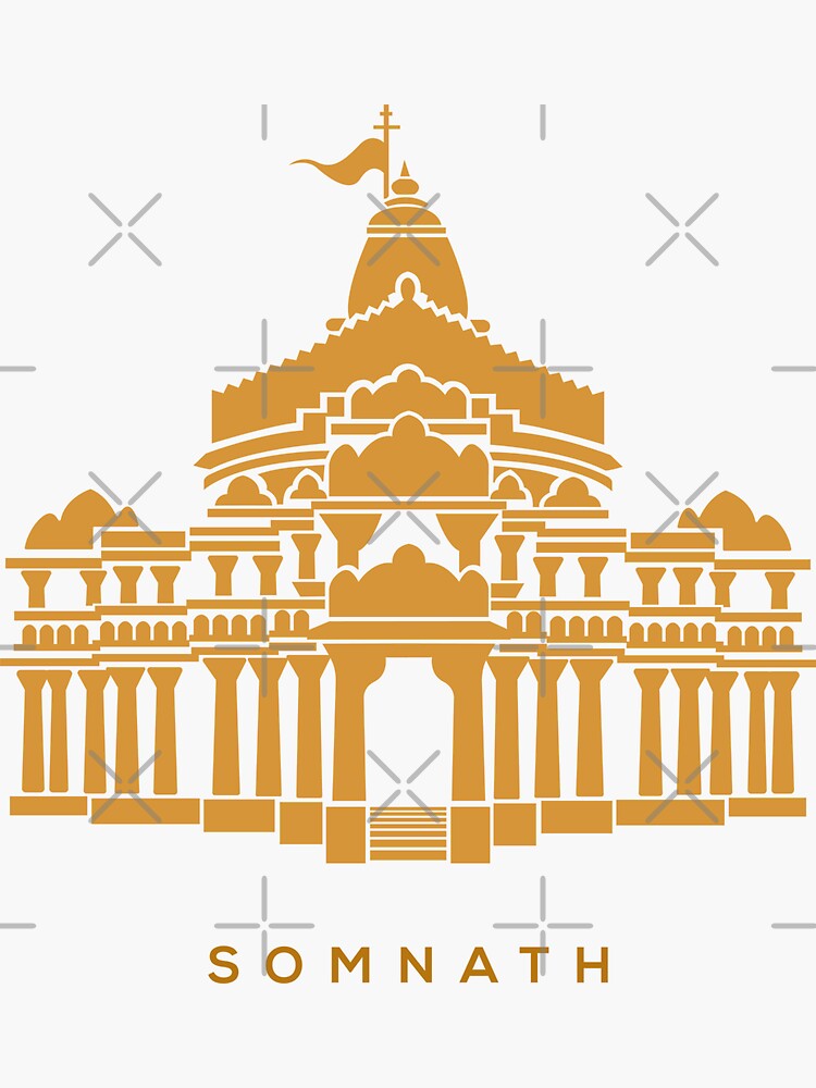 "Somnath temple, Gujarat" Sticker by Typoindia29 | Redbubble