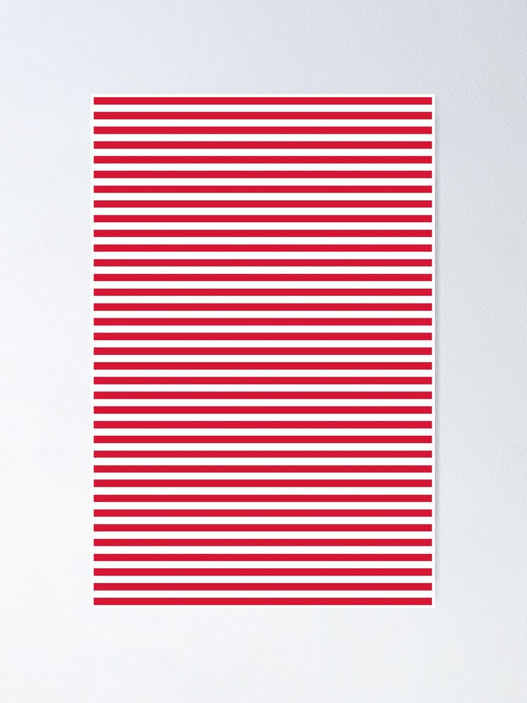 "Tiny RED and WHITE Horizontal PINSTRIPES" Poster for Sale by ...