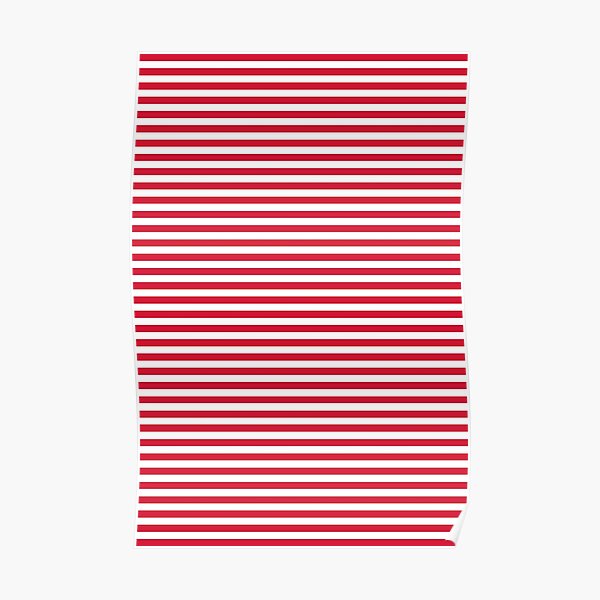 "Tiny RED and WHITE Horizontal PINSTRIPES" Poster for Sale by ...