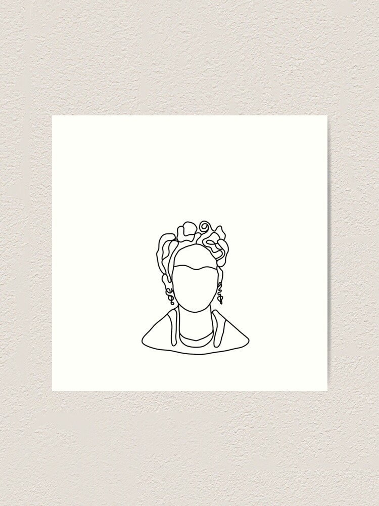 "Frida kahlo one line art" Art Print for Sale by Zainabbhat | Redbubble