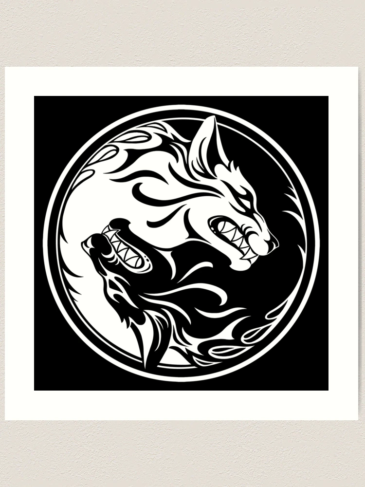 Wolf Yin Yang Art Abstract Wolf Symbol Yin Yang Stock Vector (Royalty