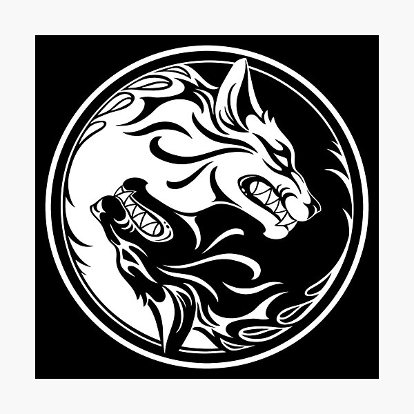 "Black and White Yin Yang Wolves" Photographic Print for Sale by ...