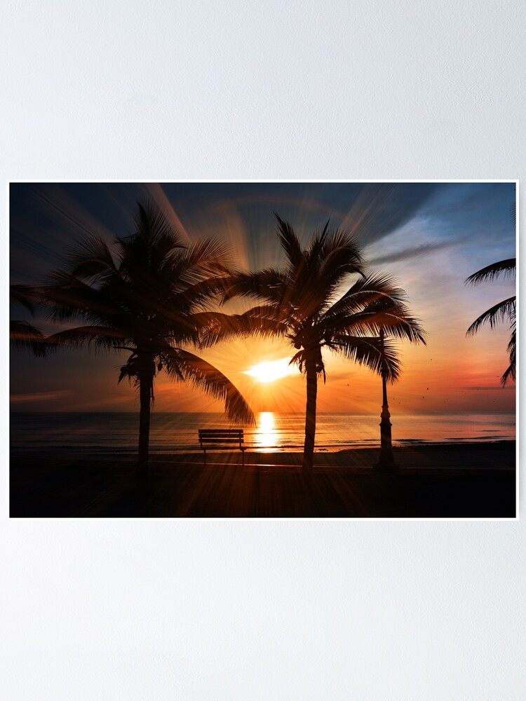"Tropical Beach Sunset Landscape" Poster for Sale by Max-Branding ...