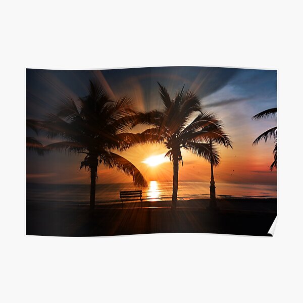 "Tropical Beach Sunset Landscape" Poster for Sale by Max-Branding ...