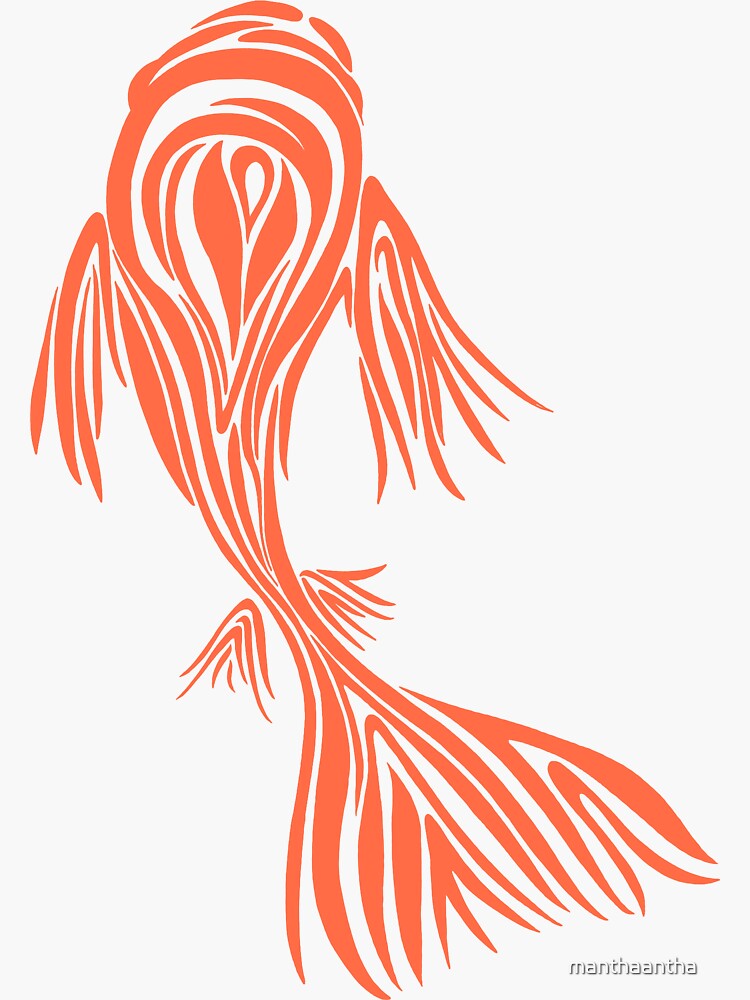 "Orange transparent koi fish" Sticker for Sale by manthaantha | Redbubble