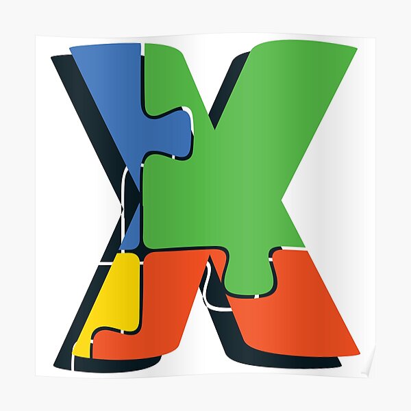 "Ornamental Letter X, Autism Awareness, Initial Monogram Ornament, Cute ...