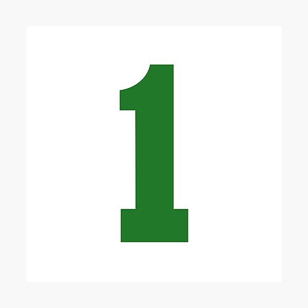 "Number 1, Green one, Sports number 1" Photographic Print for Sale by ...