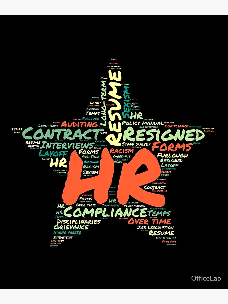 "HR WordArt showing A Typical Day of the HR using HR Vocabulary" Poster ...