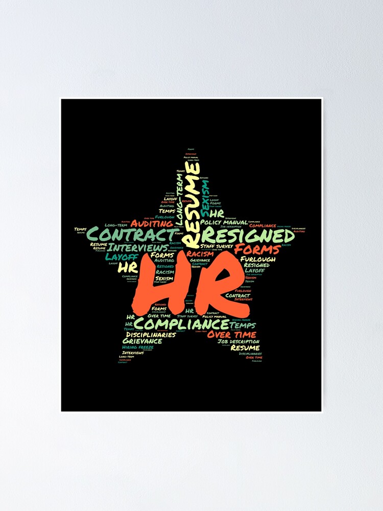 "HR WordArt showing A Typical Day of the HR using HR Vocabulary" Poster ...
