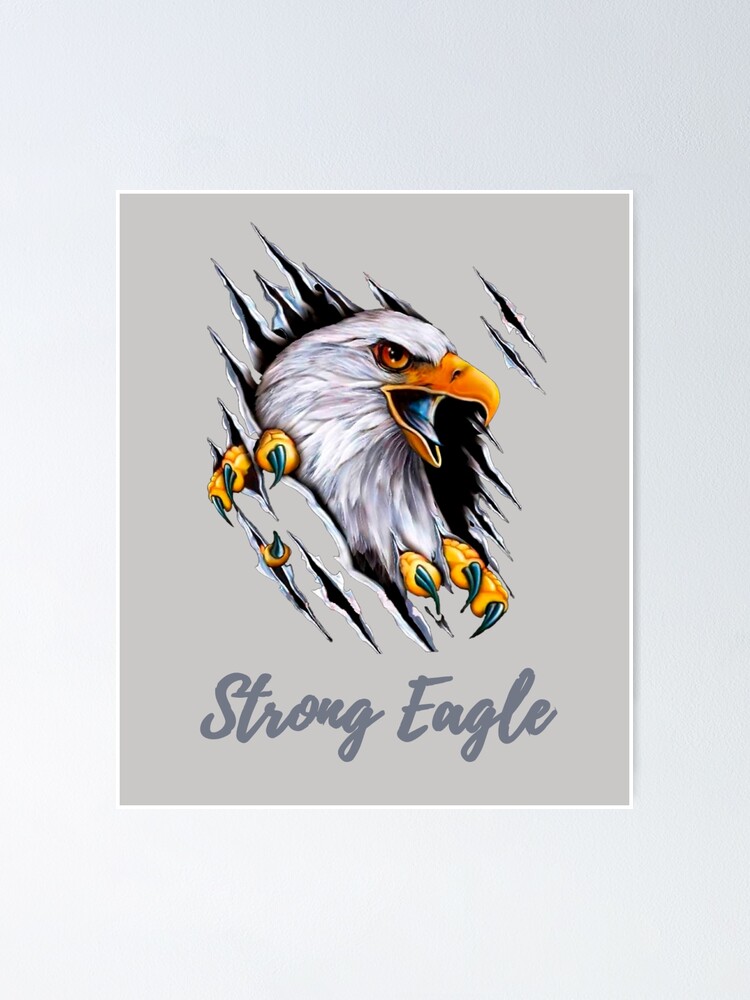"Strong Eagle Cartoon Cool Cute Design" Poster for Sale by Rofandeda ...
