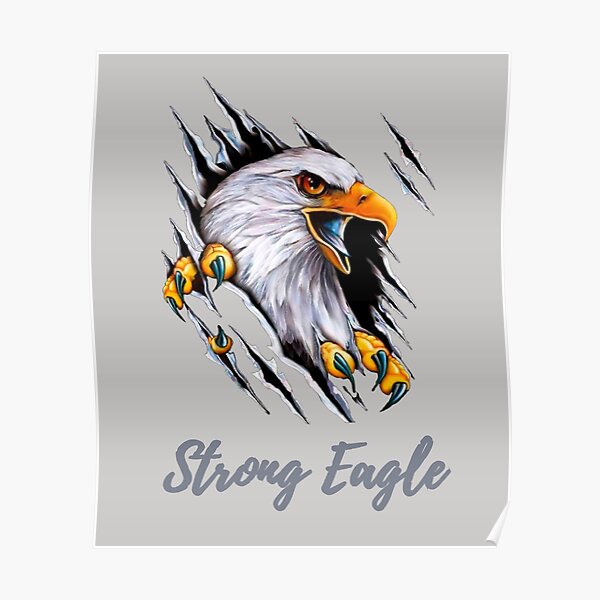 "Strong Eagle Cartoon Cool Cute Design" Poster for Sale by Rofandeda ...
