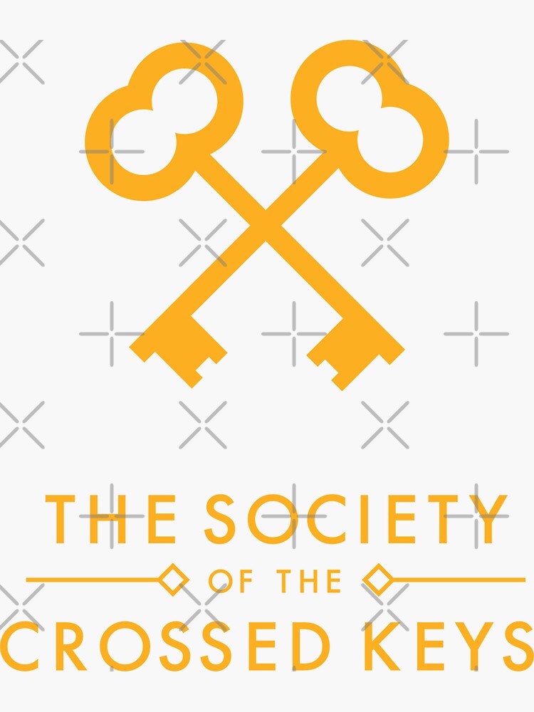 "The Society of the Crossed Keys" Sticker for Sale by DesignInkz ...