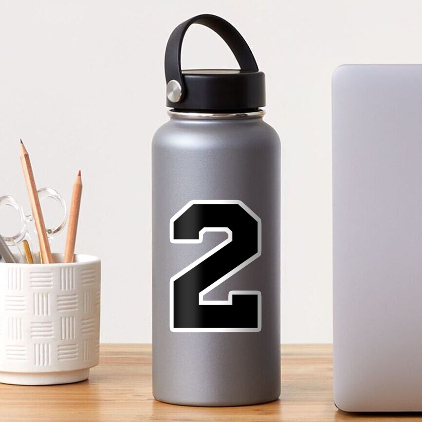 "Number 2, Black two, Sports number 2" Sticker by TheCultStuff | Redbubble