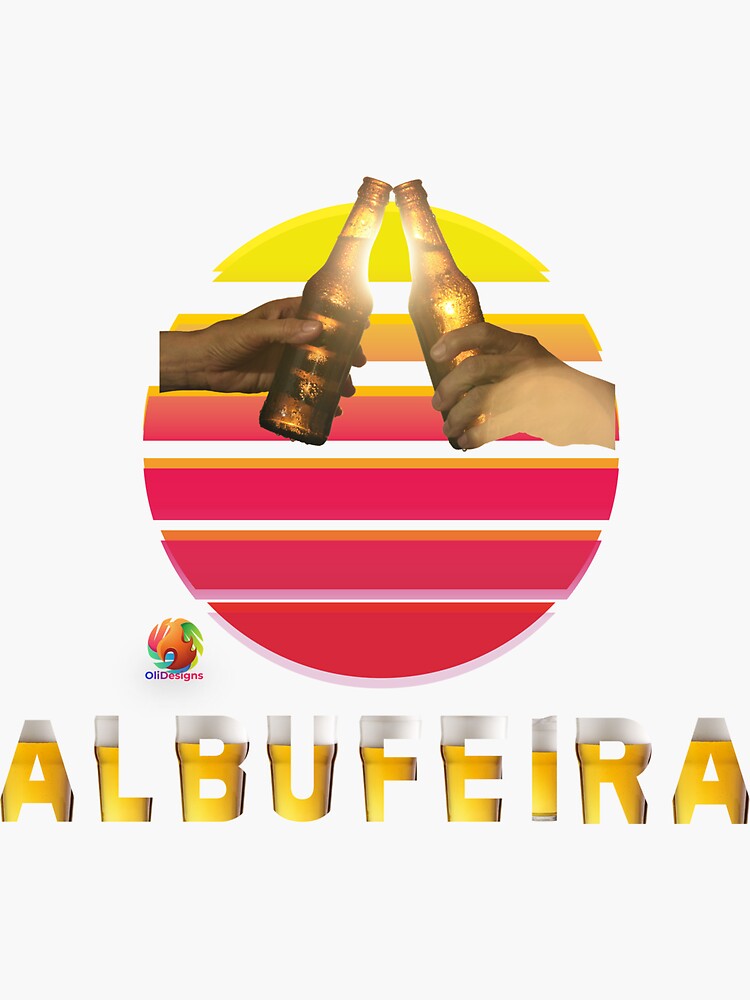 "Albufeira Algarve Portugal Tourists Travellers 6" Sticker by ...