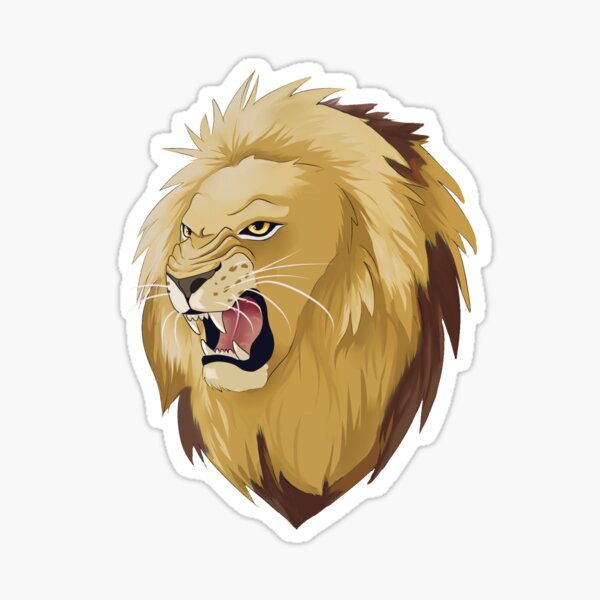 "roaring lion" Sticker by ArtByKesler | Redbubble