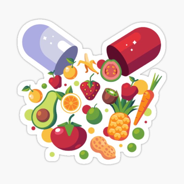 "Fruit and vegetable vitamins" Sticker for Sale by zahraa30 | Redbubble