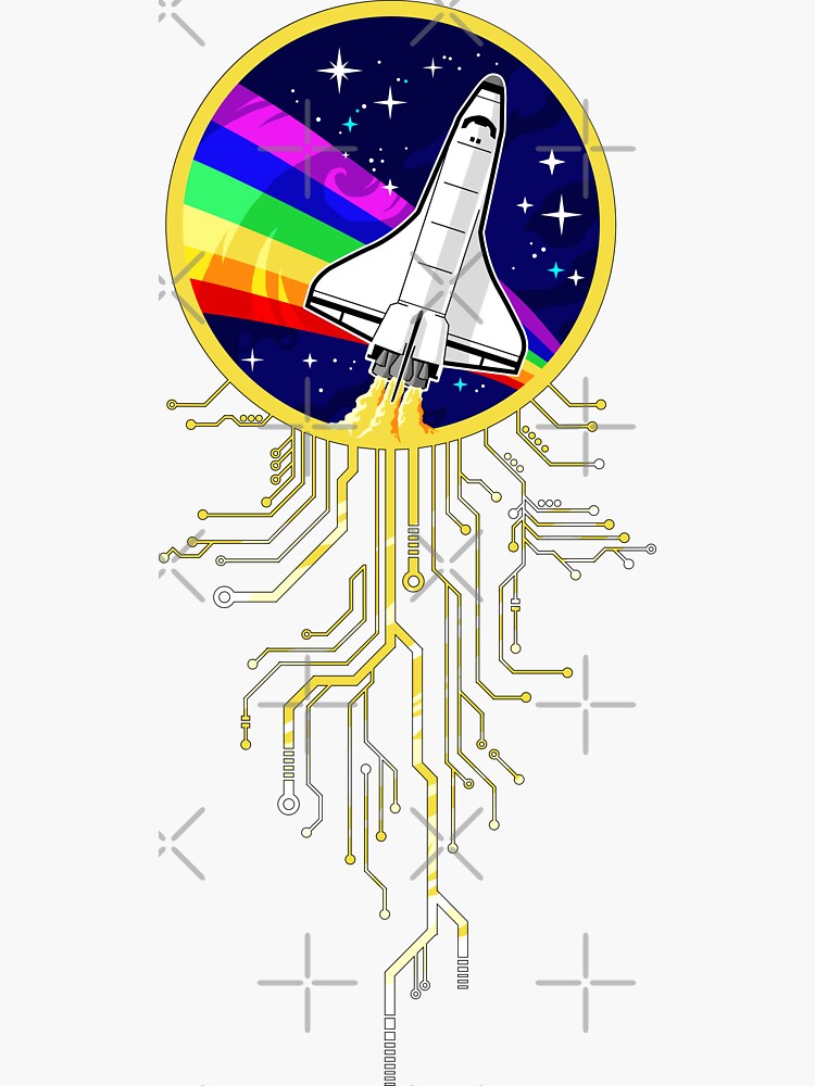 "NASA Rainbow Space Flight Circuits Badge" Sticker by forge22 | Redbubble