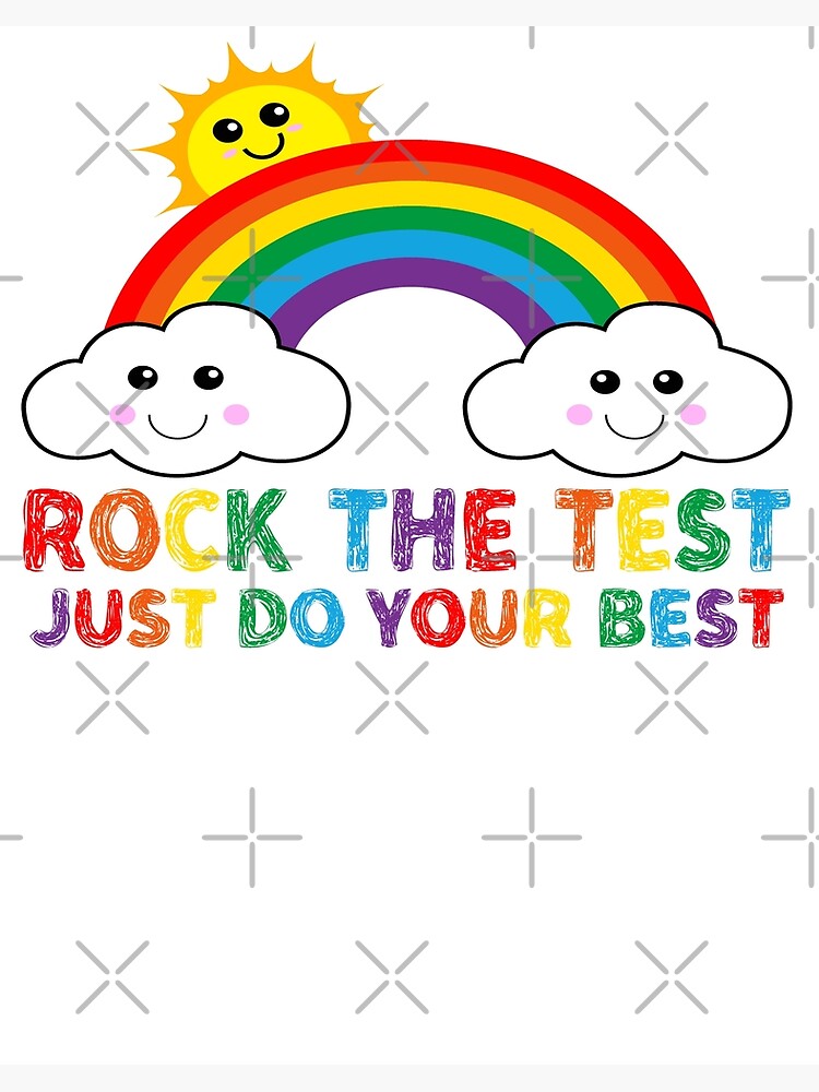 "Rock The Test Don't Stress Just Do Your Best Teacher" Art Board Print ...