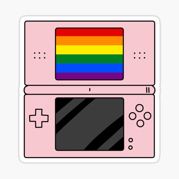 "Cute Pink ds Rainbow Flag Nostalgia " Sticker for Sale by lichwitch ...