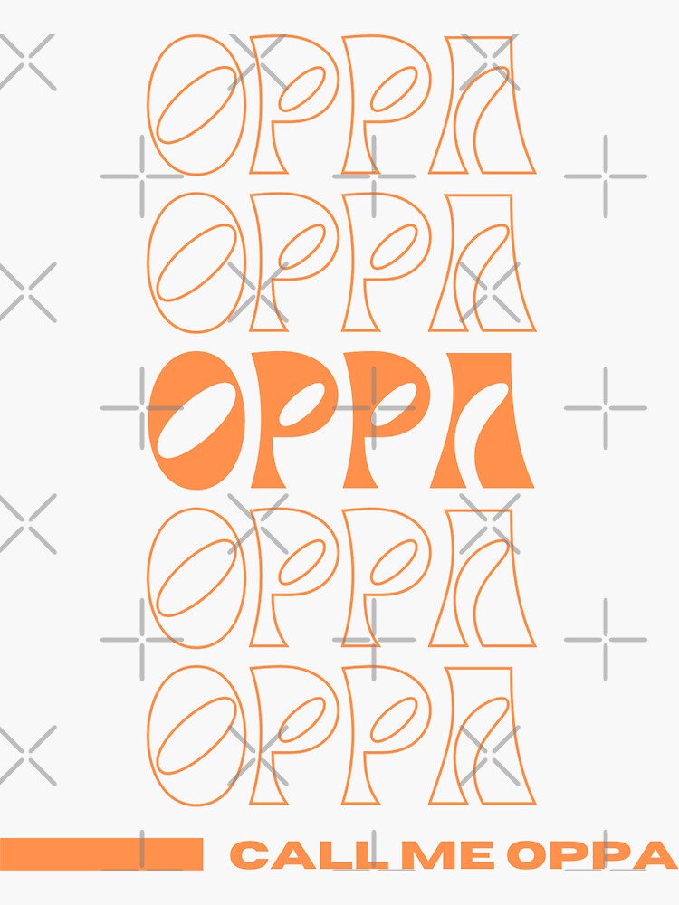 "Oppa Korean Graphic" Sticker for Sale by Like-A-Tee | Redbubble