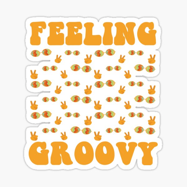 "Feeling Groovy Retro 70's Disco" Sticker by JasKei-Designs | Redbubble