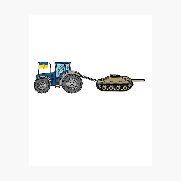 "Russian Tank Stolen By Ukrainian Tractor meme" Photographic Print by ...