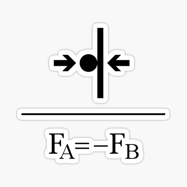 "Newton's Third Law" Sticker for Sale by Beyond-Maths | Redbubble