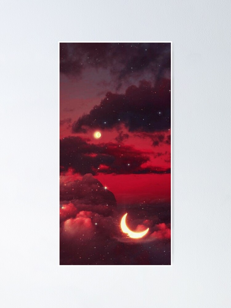 "night red sky " Poster for Sale by khadijaelalaoui | Redbubble