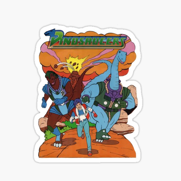"Vintage DINOSAUCERS Art" Sticker for Sale by TheMasterTurtle | Redbubble