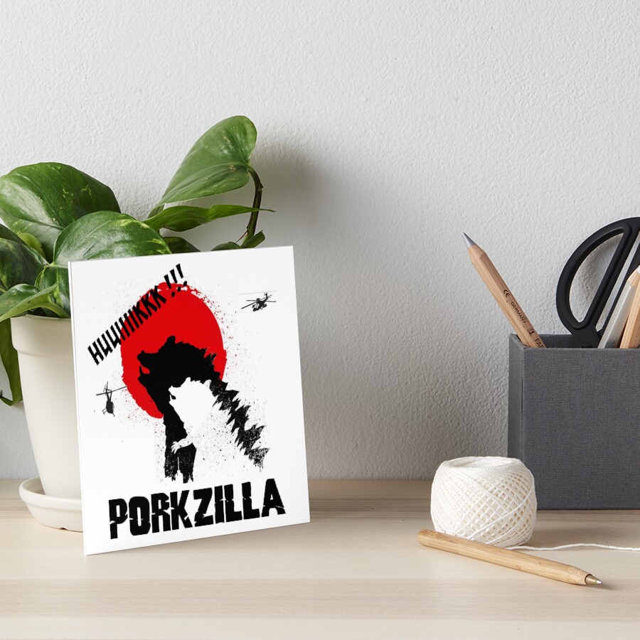 "PORKZILLA - Godzilla meme diversion - funny trademark diversion" Art ...