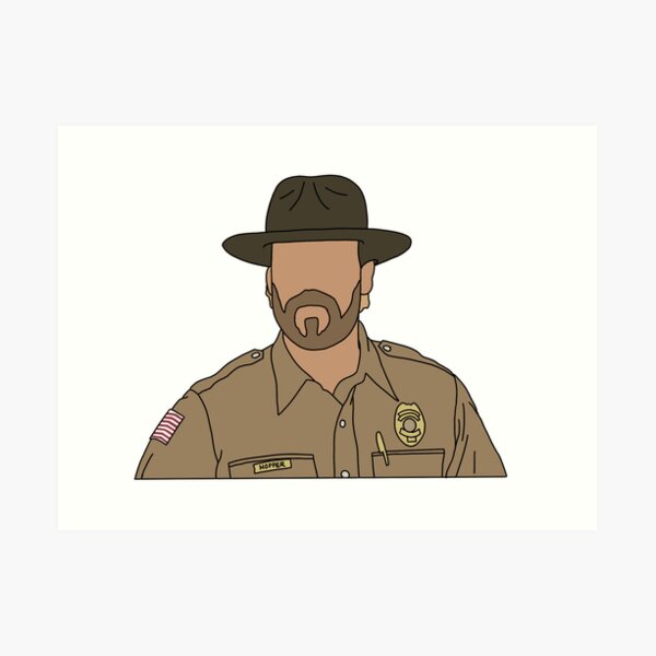 "Stranger Things Jim Hopper" Art Print for Sale by cambrieadams | Redbubble