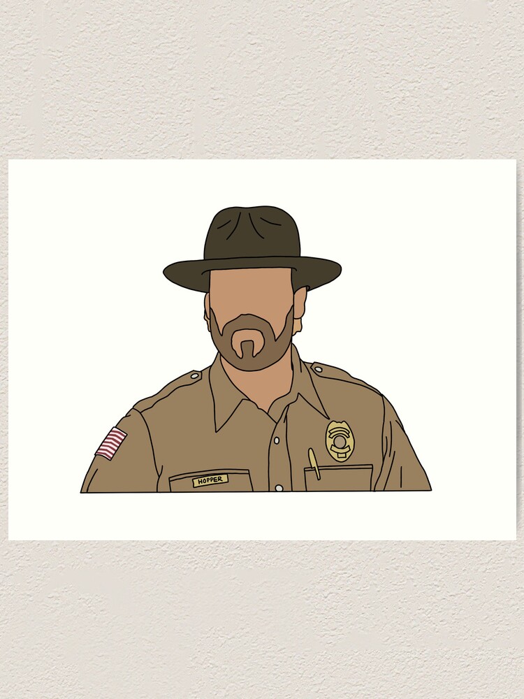 "Stranger Things Jim Hopper" Art Print for Sale by cambrieadams | Redbubble