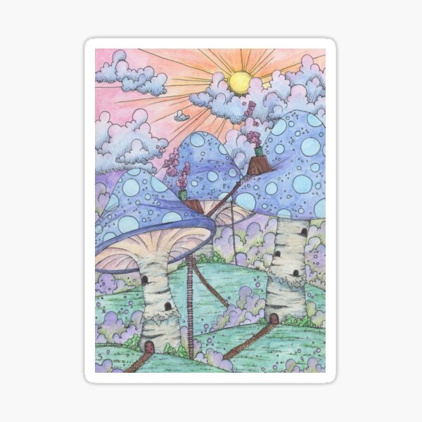 "Shroom Town" Sticker by NomiAntics | Redbubble