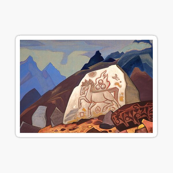 "White Stone - Nicolas Roerich" Sticker by wonderdesigne | Redbubble
