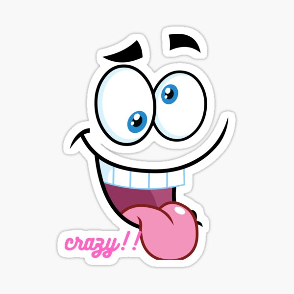 "crazy" Sticker by Redouanebarhrir | Redbubble