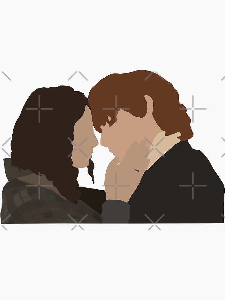 "Jamie and Claire Fraser Outlander character outline " Sticker for Sale ...
